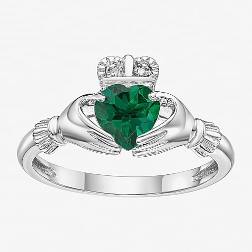 Click here for Womens Diamond Accent Lab Created Green Emerald St... prices
