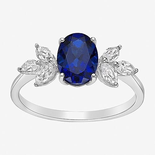 Click here for Womens Lab Created Blue Sapphire Sterling Silver O... prices