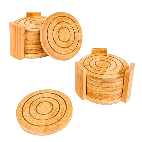 Click here for BergHOFF Bamboo Round 4-pc. Coasters  One Size  Be... prices