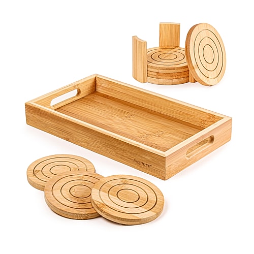 Click here for BergHOFF Bamboo Serving Tray With 8-pc. Coasters... prices