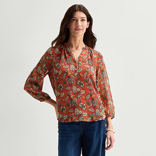Click here for St. Johns Bay Womens Split Crew Neck Long Sleeve B... prices