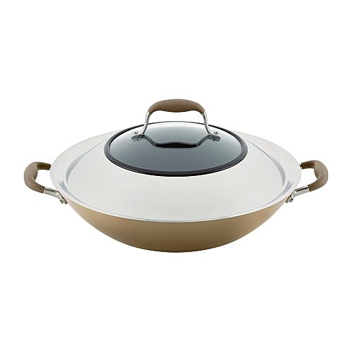 Anolon Advanced Home Hard-Anodized Nonstick Wok with Side Handles  14 - Bronze