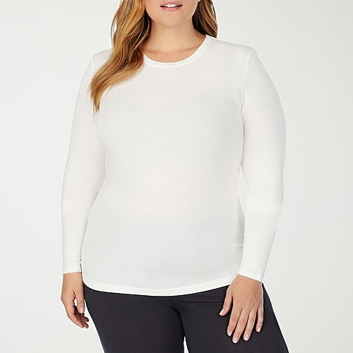Click here for Cuddl Duds Womens Softwear Plus Crew Neck Long Sle... prices