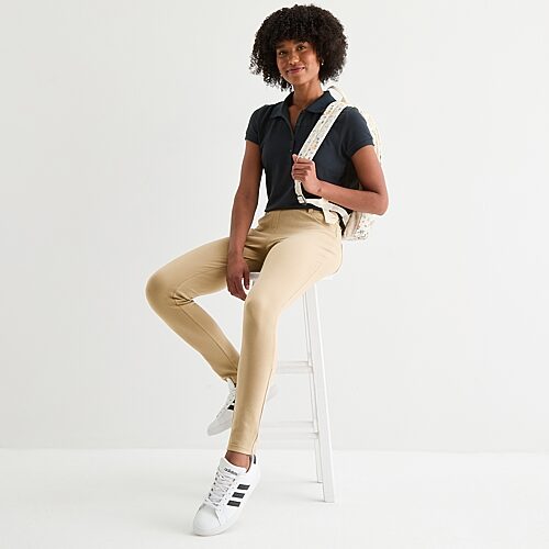 Click here for IZOD Womens Juniors Skinny Pull-On Pant  2  Beige prices
