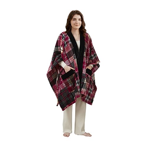 Click here for True North Plush Throw Wrap  One Size  Red prices