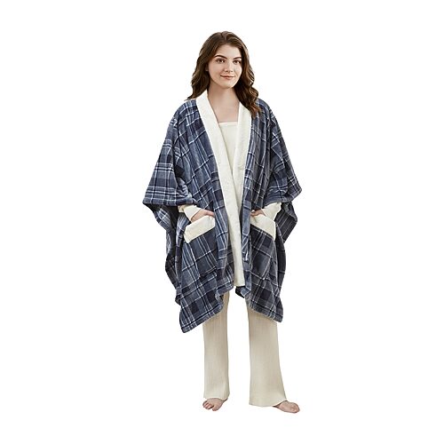 Click here for True North Plush Throw Wrap  One Size  Blue prices