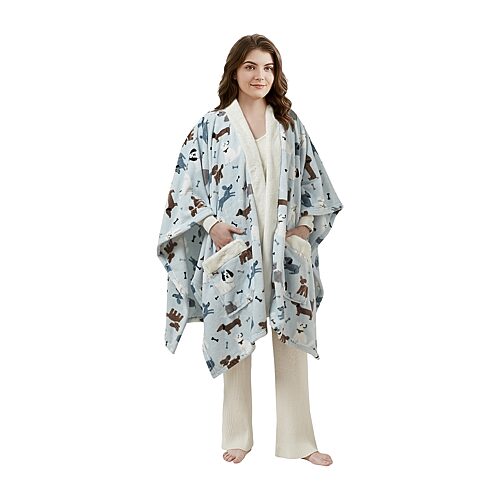 Click here for True North Plush Throw Wrap  One Size  Blue prices