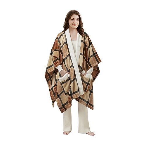 Click here for True North Plush Throw Wrap  One Size  Brown prices