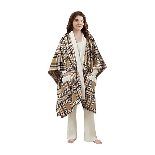 Click here for True North Plush Throw Wrap  One Size  Beige prices
