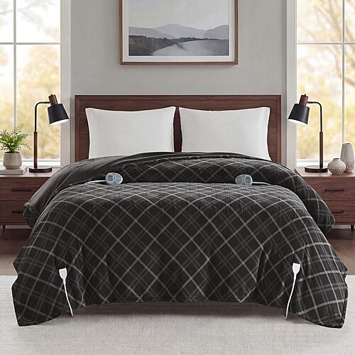Click here for Beautyrest Heated Plush Blanket  One Size  Gray prices