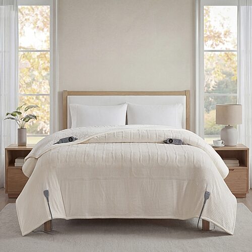 Click here for Beautyrest Waffle Plush Heated Blanket  One Size... prices