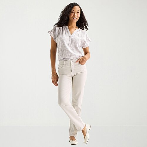 Click here for Liz Claiborne Womens Petite High Rise Straight Leg... prices