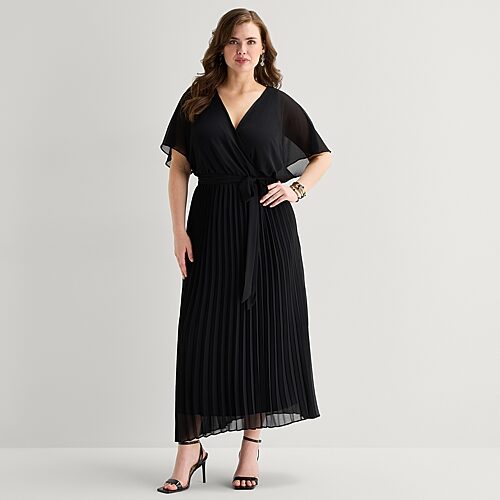 Click here for Sandra Darren Womens Plus V Neck Short Sleeve Flut... prices