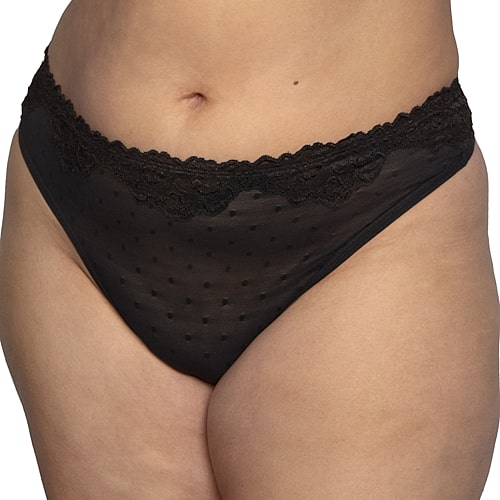 Click here for Curvy Couture Sheer Whisper High Cut Thong Panty-... prices