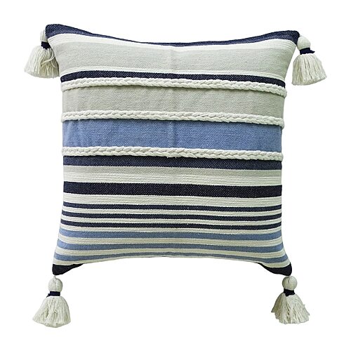 Vibhsa Braided Textured Stripe Square Throw Pillow  One Size  Multiple Colors