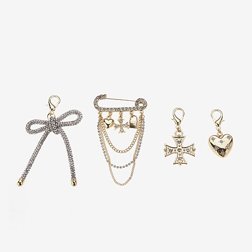 Click here for Bijoux Bar Gold Tone Cross Heart Valentines Day Sh... prices