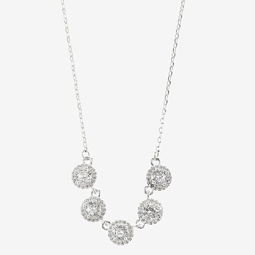 Click here for Sparkle Allure Womens Pure Silver Over Brass 18 In... prices