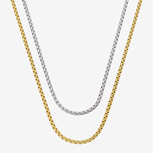 Click here for Mens Stainless Steel 2-pc. Necklace Set  One Size prices