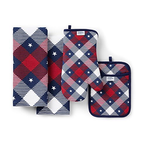 Click here for Town & Country Living Patriotic Plaid 4-Piece Kitc... prices