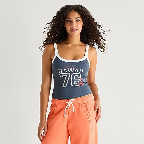 Click here for Arizona Womens Juniors Scoop Neck Sleeveless Tank... prices