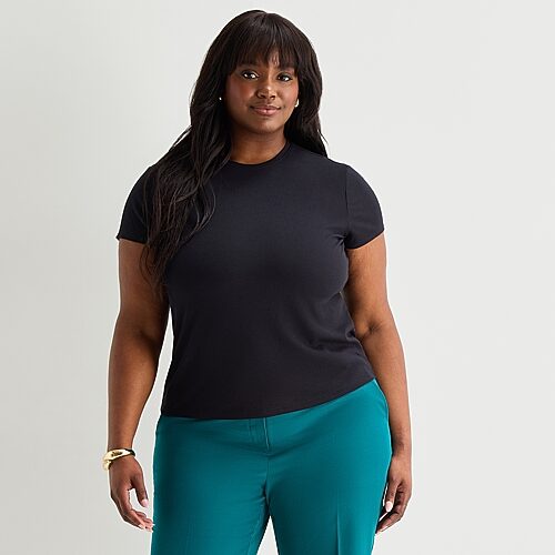 Click here for Worthington Womens Plus Crew Neck Short Sleeve T-S... prices