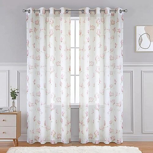 Click here for Habitat Magnolia Light Filtering Pink Watercolor F... prices