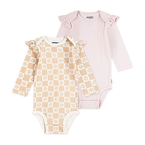 Click here for Huggies Baby Girls 2-Pack Crewneck Bodysuit Set -... prices