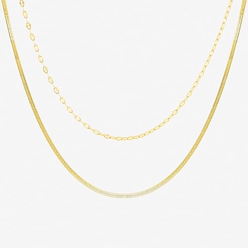 Click here for Womens 18K Gold Over Brass 2-pc. Necklace Set  One... prices