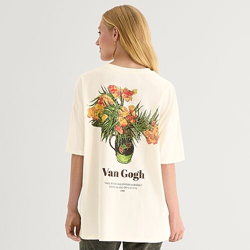 Click here for New World Van Gogh Oversized Tee Womens Juniors Cr... prices