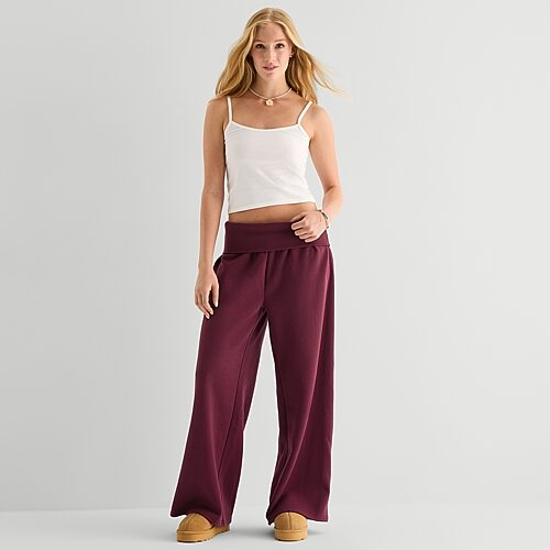 Click here for Forever 21 Womens Juniors Wide Leg Mid Rise Fleece... prices