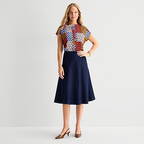 Click here for Liz Claiborne Womens High Rise Midi A-Line Skirt... prices