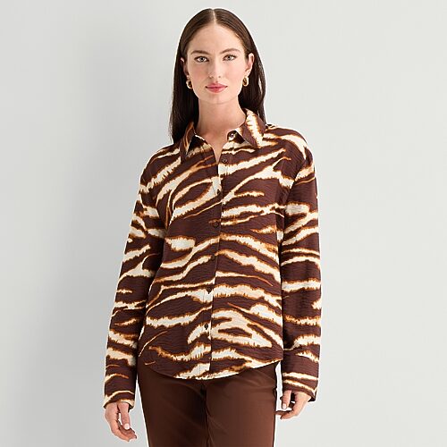 Click here for Worthington Womens Cuffed Long Sleeve Oversized Bu... prices