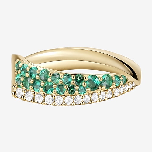 Click here for Lab Created Gemstone Sterling Silver Band  7  Gree... prices