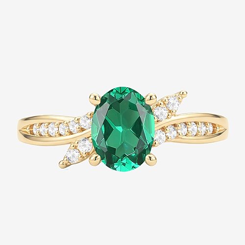 Click here for Lab Created Gemstone Sterling Silver Oval Side Sto... prices