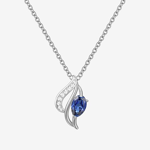 Click here for Lab Created Gemstone Sterling Silver Pear 18 Inch... prices