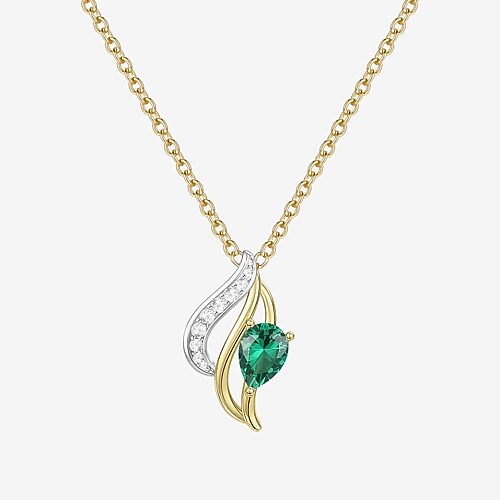 Click here for Lab Created Gemstone Sterling Silver Pear 18 Inch... prices