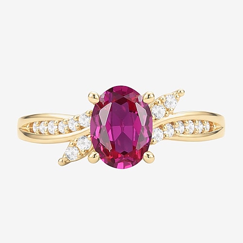 Click here for Lab Created Gemstone Sterling Silver Oval Side Sto... prices