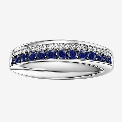 Click here for Lab Created Gemstone Sterling Silver Band  8  Blue prices