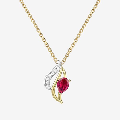 Click here for Lab Created Gemstone Sterling Silver Pear 18 Inch... prices