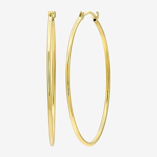 Click here for Womens 14K Gold 33mm Round Hoop Earrings  One Size... prices