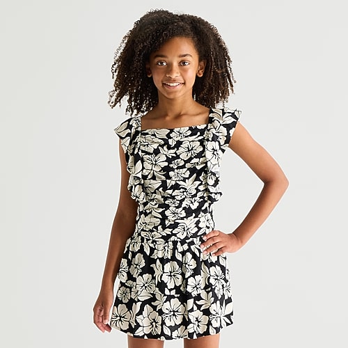 Click here for Thereabouts Little & Big Kid Girls Square Neck Sle... prices