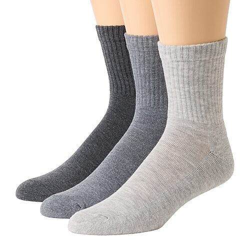 Click here for Arizona Mens 3 Pair Crew Socks  10-13  Gray prices
