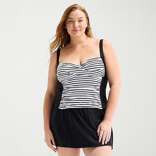Click here for Liz Claiborne Womens Striped Plus Tankini Swimsuit... prices