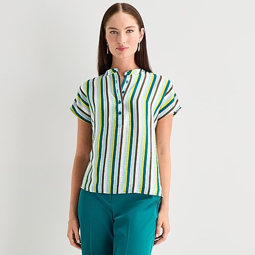 Click here for Worthington Womens Henley Neck Short Sleeve Blouse... prices