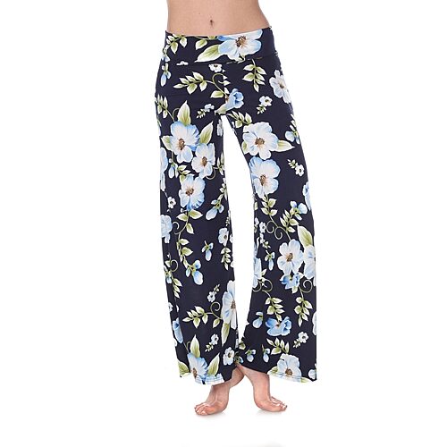 Click here for White Mark Floral Print Palazzo Pants - Blue prices