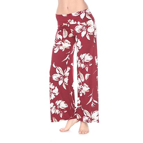 Click here for White Mark Flower Print Palazzo Pants - Red prices