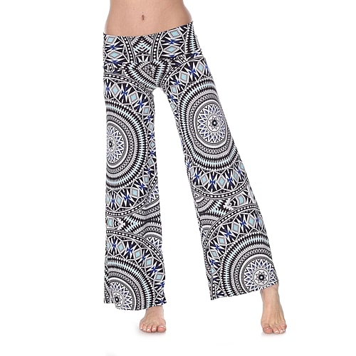 Click here for White Mark Geometric Print Palazzo Pants - Blue prices