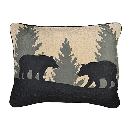 Donna Sharp Bear Walk Plaid Pillow Sham  One Size  Black