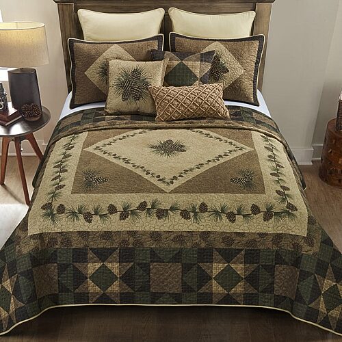 Click here for Donna Sharp Antique Pine Quilt Set  One Size  Brow... prices