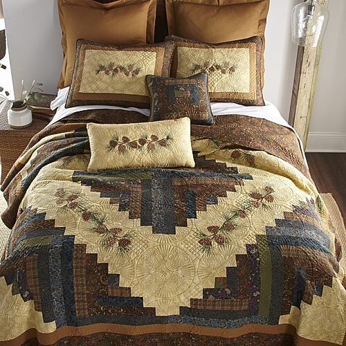 Click here for Donna Sharp Cabin Raising Pinecone Quilt  One Size... prices